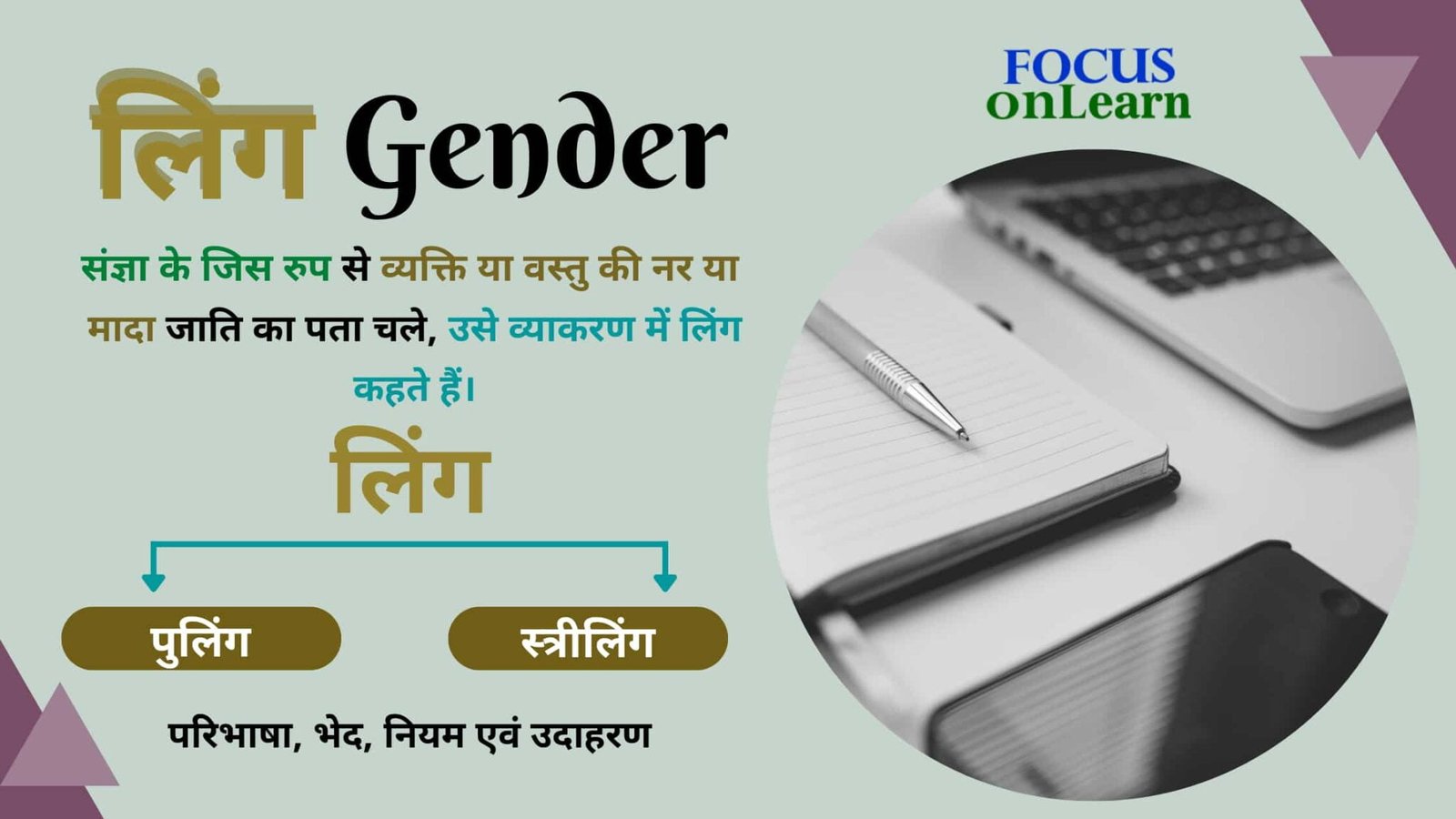 लिंग की परिभाषा, अर्थ, भेद, नियम और उदाहरण | Ling in Hindi Grammar